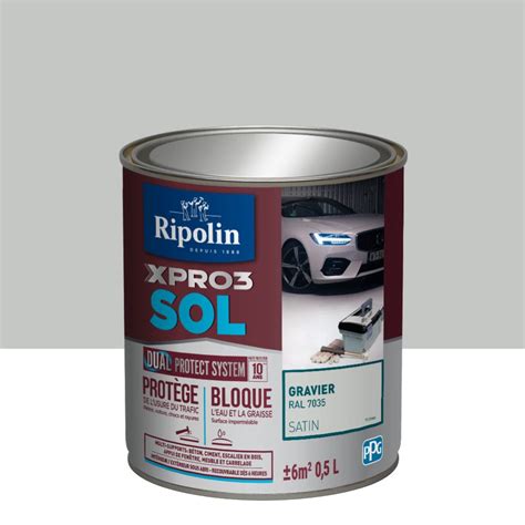 Peinture Sol Xpro3 Ripolin Ral 7035 Gravier Satiné 05 L Leroy Merlin