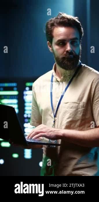 Vertical Video Programmer Doing Annual System Examination Checking