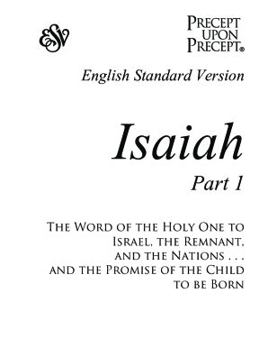 Fillable Online Isaiah Part 1 The Word Of The Holy One To Israel