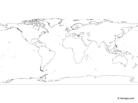 Grey Map Of The World With Antarctica Equirectangular