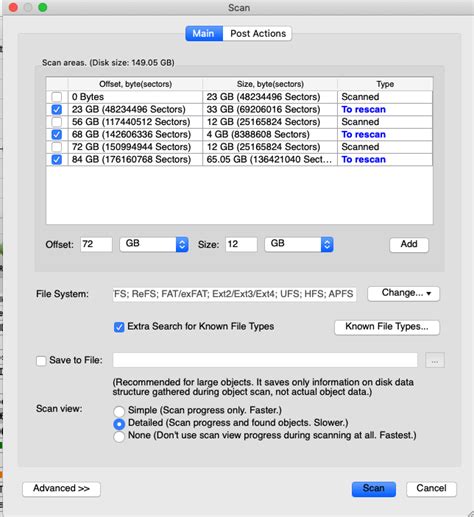 R Studio Help Disk Scan