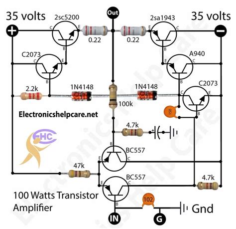 Transistor Amplifier 100 Watts Electronics Help Care Circuit