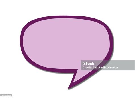 라일락 연설 거품은 빈 흰색 배경에 고립 된 보라색 테두리가있는 구름으로 거품이 있습니다 Brand Name Online