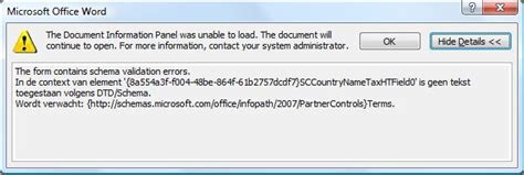 Excel Error When I Fill In Metadata In Excelsheet Document