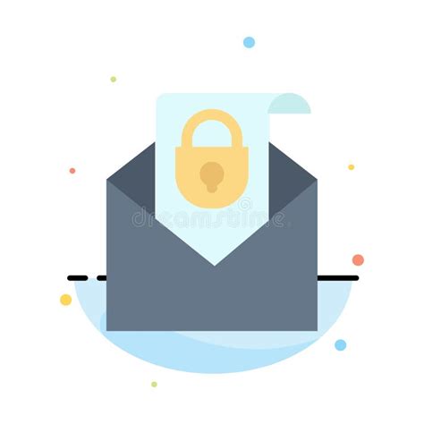 Mail Email Message Security Abstract Flat Color Icon Template Stock Vector Illustration Of