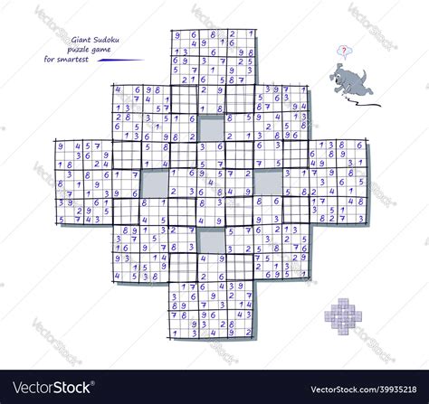 Logic Game For Smartest Giant Sudoku Big Size Vector Image