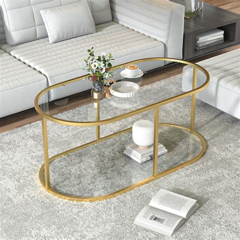 Gold Frame Glass Coffee Table