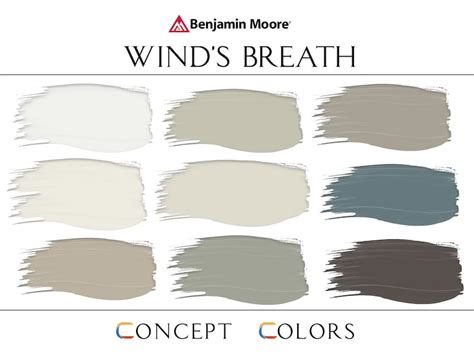 Winds Breath Paint Palette Benjamin Moore Color Palette Whole House