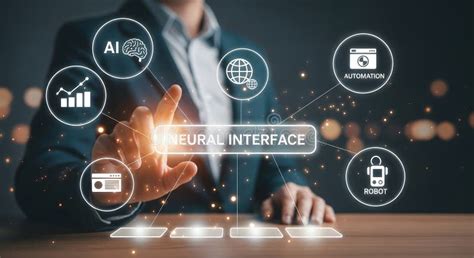 Neural Interface Concept With Digital Connections And Automation Interface Stock Illustration