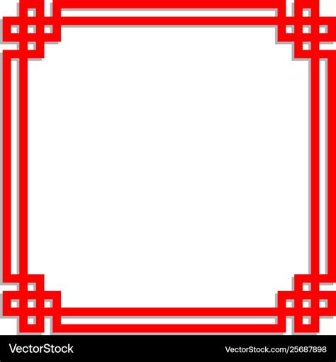Chinese Border Frame Red Art Royalty Free Vector Image
