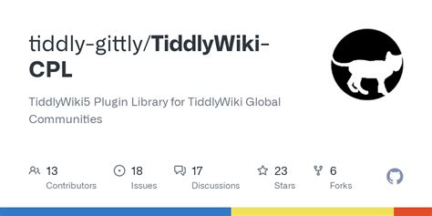 GitHub Tiddly Gittly TiddlyWiki CPL TiddlyWiki Plugin Library For TiddlyWiki Global Communities