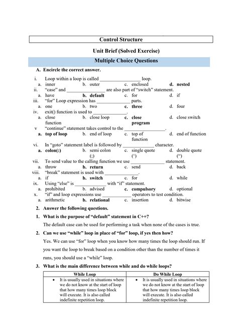 Solution Computer Science Control Structure Detailed Explaination Solved Mcqs Test Papers