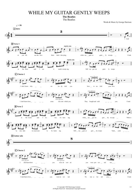 While My Guitar Gently Weeps Tab By The Beatles Guitar Pro Full