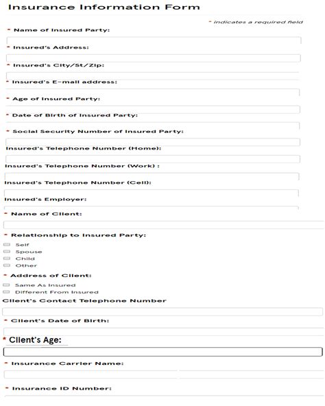 Client Insuranceeap Information Form Simplepractice Support