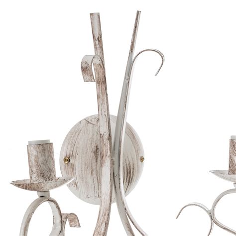 Wandleuchte Pompei Zweiflammig Weiß Antik Lampenweltch