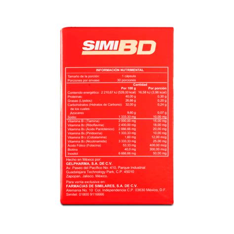 Simi B Diabetico Complejo B E Inositol 30 Capsulas Farmacias