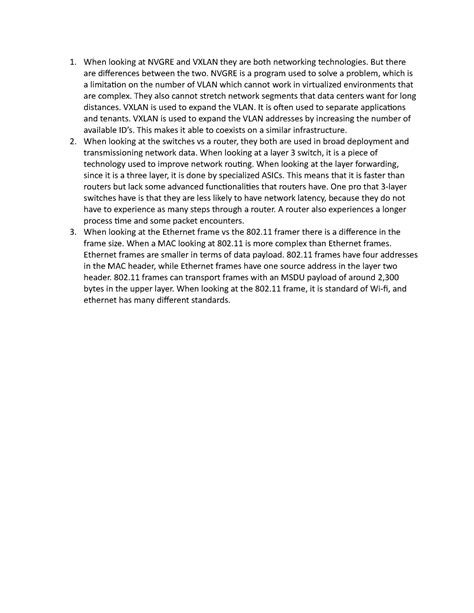 Nvgre Vs Vxlan Work Course Work Throughout The Semester When Looking At Nvgre And Vxlan