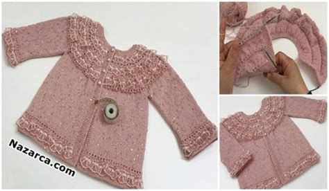 ROBASI KOL UCU VE ETEKLERİ DANTEL BEBEK HIRKA Nazarca