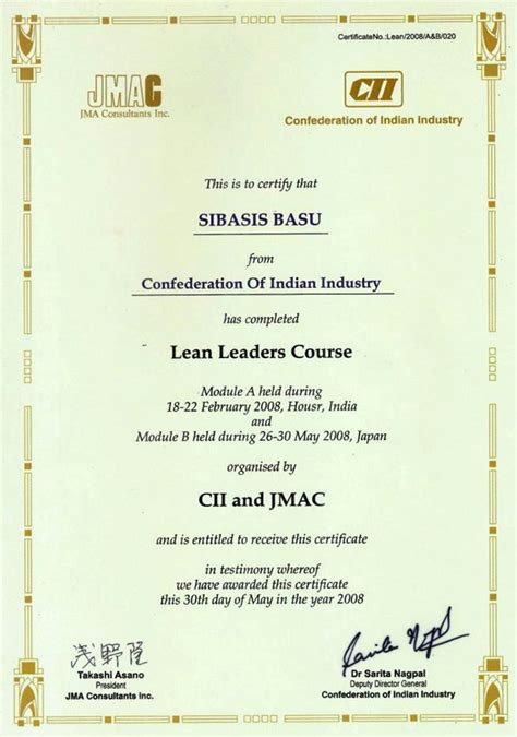 Certifications Opex Consultancy