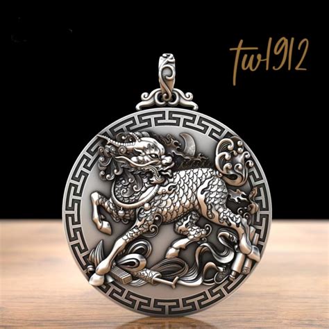 臺灣熱賣 瑞獸麒麟弔墜 工字紋火麒麟項鏈男貔貅新款廠傢直銷tw1912 蝦皮購物