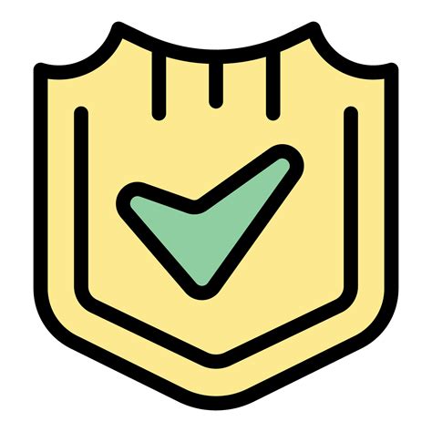 Yellow Shield Displaying A Green Check Mark Icon For Security Approval 50139422 Vector Art At