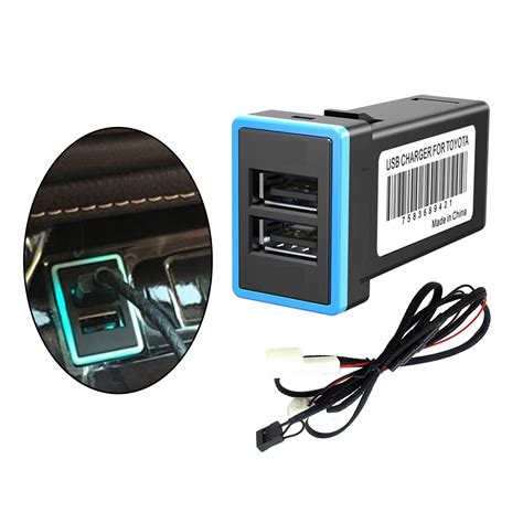 Podwójna ładowarka samochodowa USB QC z szybką ładowarką z niebieską diodą LED pasująca do
