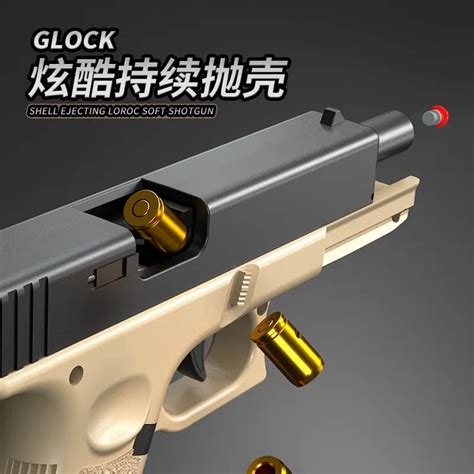 Automatic Glock Soft Bullet Toy Gun Shell Ejection Darts Blaster