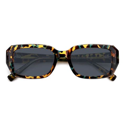 Nasira Rectangle Sunglasses In Black Sllac