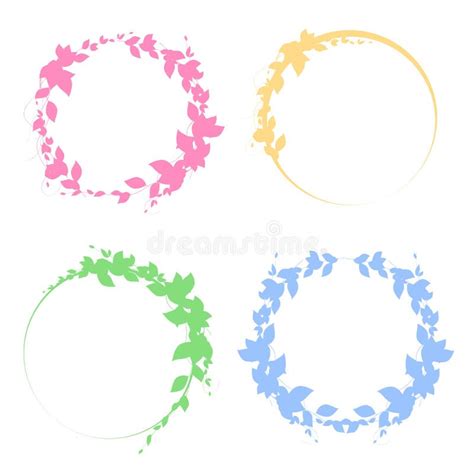 Set Of Round Frames Framework With Leaves Stock Vector Illustration Of Holiday Round 68849578