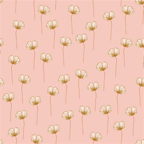 Design De Padrão Sem Emenda De Flores Silvestres Modernas Padrão