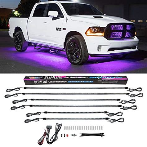 LEDGlow 6pc Purple Truck Slimline LED Underbody Underglow Accent Neon