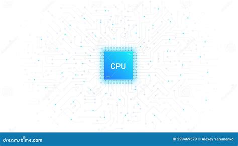 Cpu White Poster Vector Stock Vector Illustration Of Object 299469579
