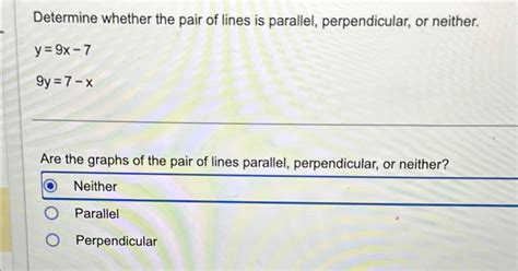 Solved Determine whether the pair of lines is parallel, | Chegg.com