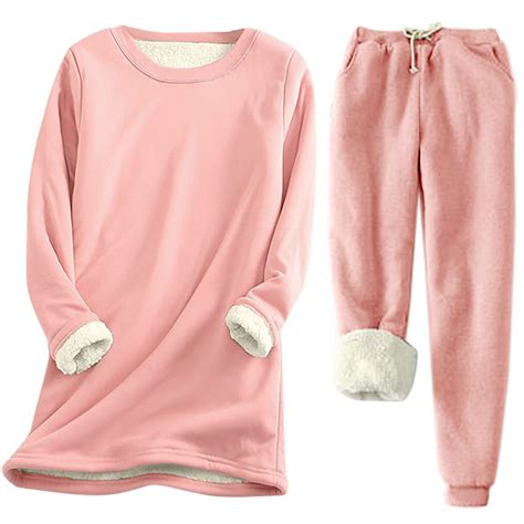 Lastesso Fleece Pajamas For Women Winter Warm Sleepwear Long Sleeve