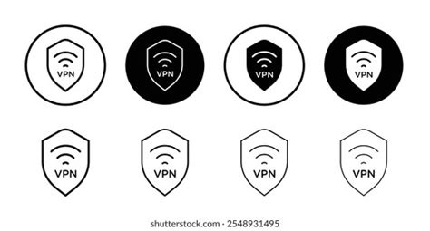 Vpn Icon Black White Outline Vector Stock Vector Royalty Free 2548931495 Shutterstock