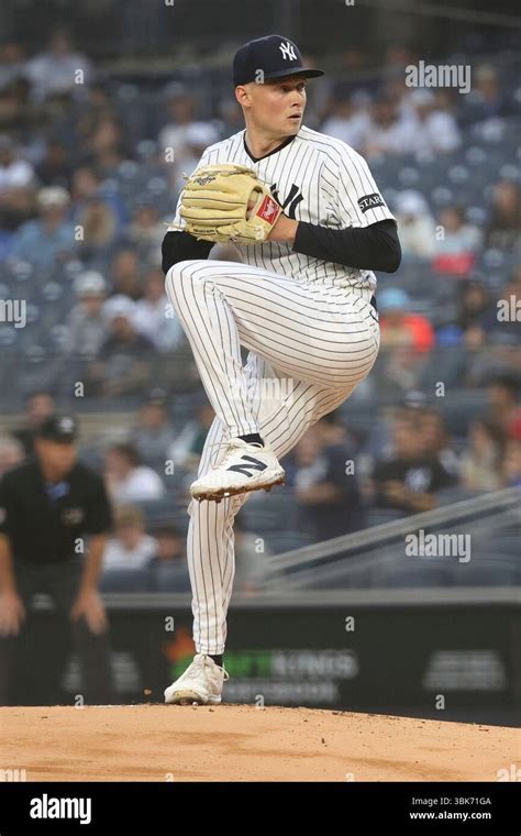 New York Yankees Will Warren Pitches During The First Inning Of A
