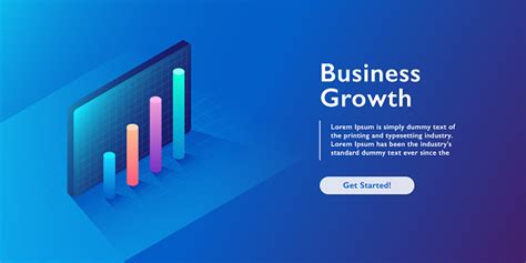 비즈니스 성장 아이소메트릭 벡터 일러스트입니다 노트북 배경으로 추상 사업가입니다 금융 증가 또는 증권 거래소 웹사이트 헤더 레이아웃 디지털 기술 개념입니다 0명에 대한 스톡