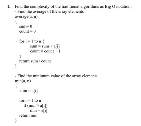 Solved 1 Find The Complexity Of The Traditional Algorithms