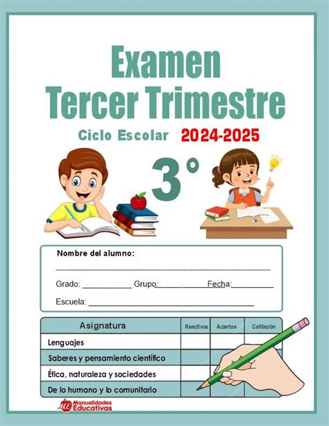 Examen Tercer Trimestre Tercer Grado