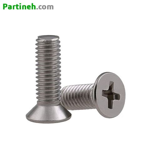 پیچ چهار سو سر تخت سر خزینه سایز M4 طول 6 میلیمتر