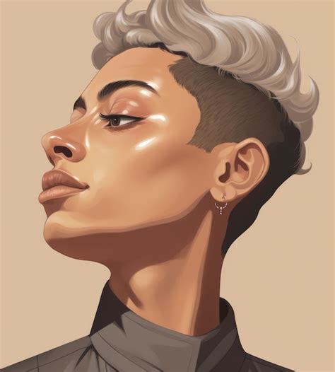 Free Photo Androgynous Avatar Of Non Binary Queer Person