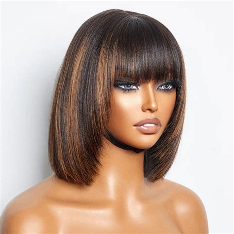 Curtain Bangs Wigs Human Hair Wavy Hair With Bangs Wig Cynosure Hair