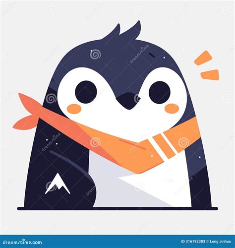 A Mythical Penguin Software Engineer Cartoon Style Stock Vector