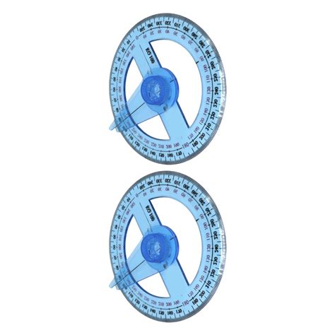 Yongco 2 Pcs 360° Protractor Ruler Clear Protractor For School Classroom Office