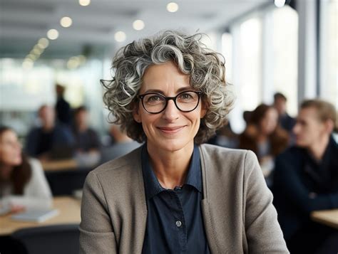 Premium Photo Self Confident Middle Aged Woman Looking At The Camera