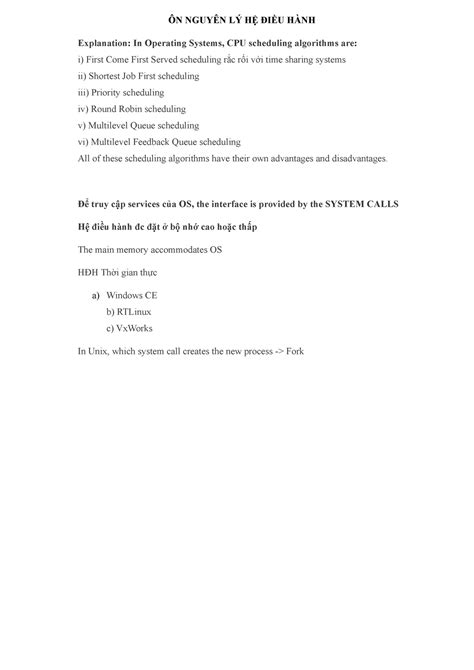Ôn Nguyên LÝ HỆ ĐiỀu HÀnh Ôn NguyÊn LÝ HỆ ĐiỀu HÀnh Explanation In