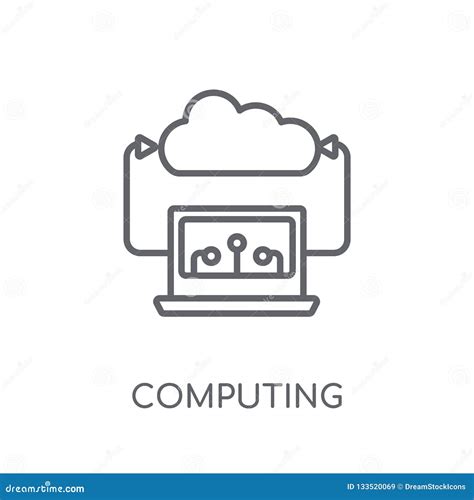 Computing Technology Linear Icon Modern Outline Computing Techn Stock