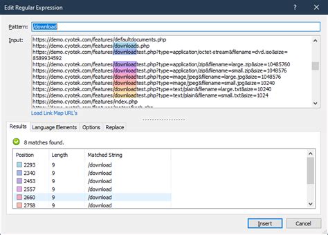 Using The Regular Expression Editor Cyotek Webcopy Help
