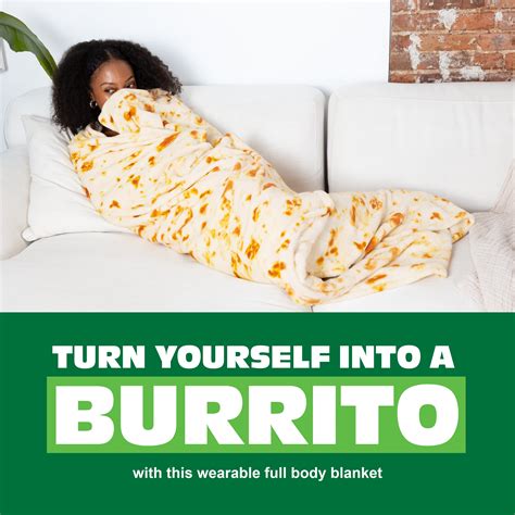 Burrito Comfort Blanket Wrap Yourself In Cozy Tortilla Fun Relatable