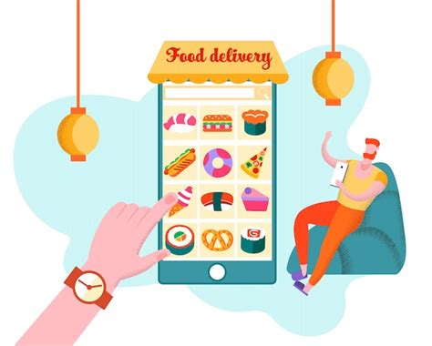 Premium Vector Customer Choose Food For Ordering In Application